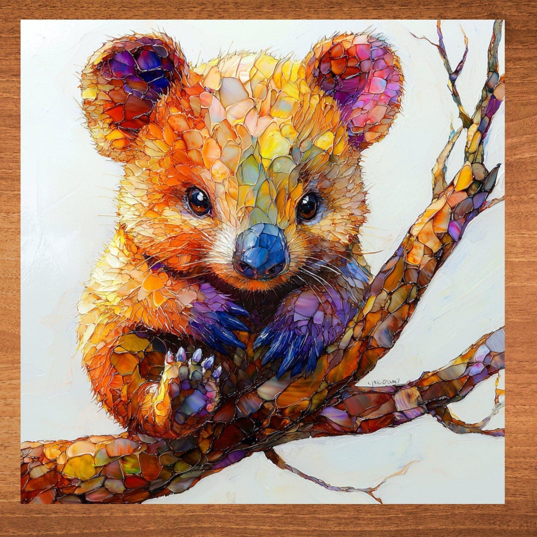 Wombat Joeys Adorable Ceramic Art Tile Bookshelf Art for Bookish Book ...