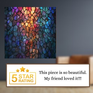 Rainbow Ceramic Wall Art Decorative Tile Unique Home Decor Stained ...