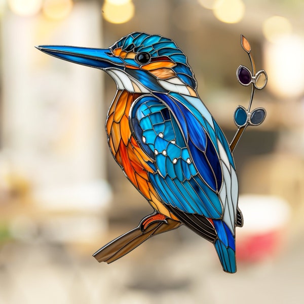 Kingfisher Stained Glass - Etsy