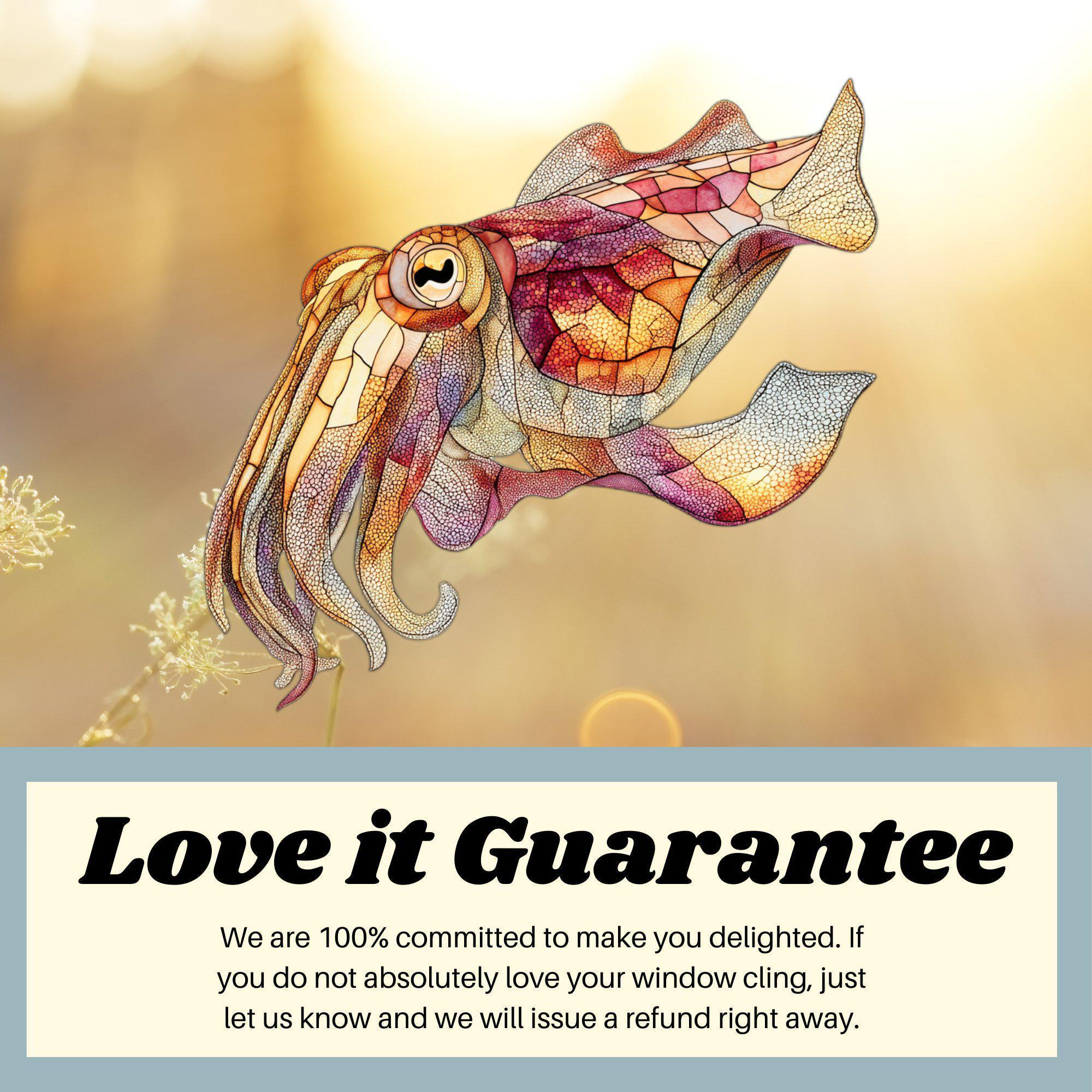 Cuttlefish Window Cling Stained Glass Look Decal Sticker Window Film No ...