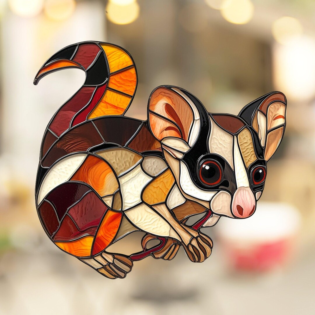 Sugar Glider Stained Glass Window Cling Window Sticker Decal - No ...