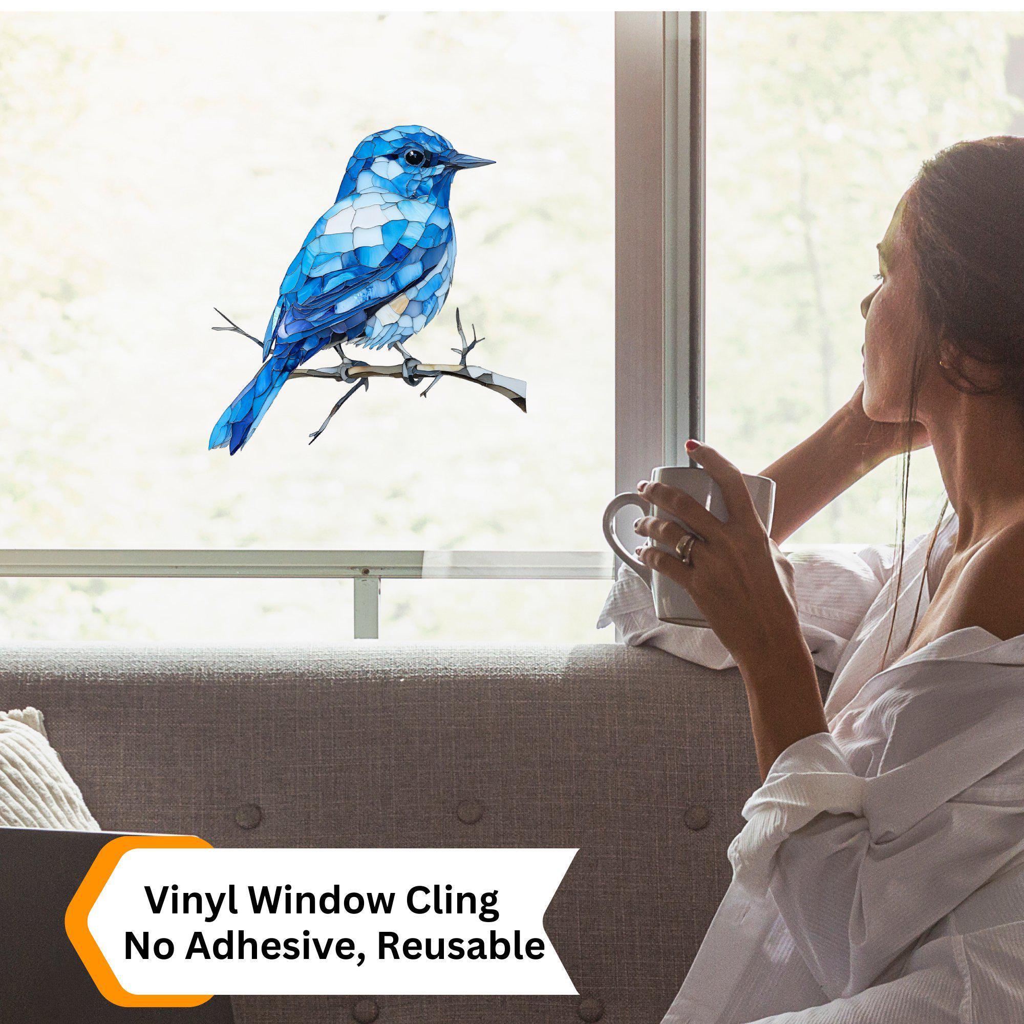 Mountain Bluebird Window Cling Sticker Decal Window Film Gift for Bird ...