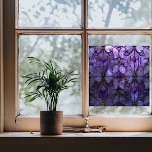 Amethyst Smoke Stained Glass Window Cling Gothic Decor Sticker Decal ...