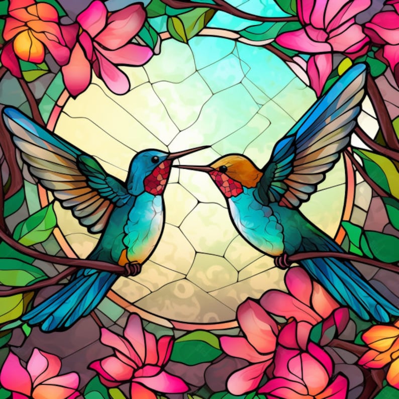 Hummingbird Stained Glass Window Cling - Etsy