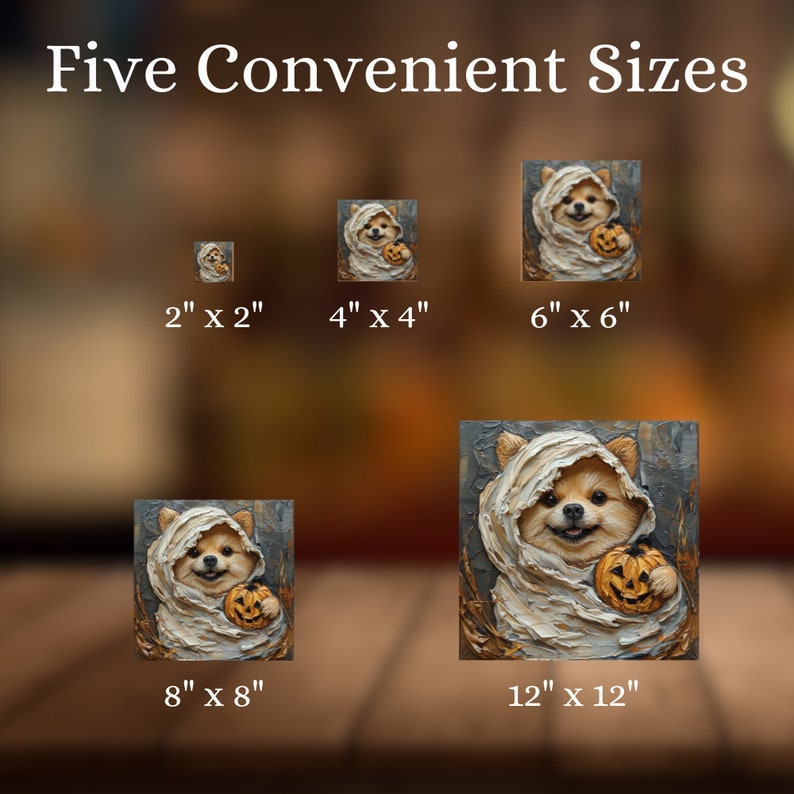 Pomeranian Cute Ghost Ceramic Art Tile Decorative Glossy Tile for ...