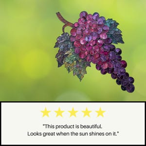 Grapes on the Vine Stained Glass Window Cling Beautiful Flower Window ...