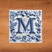 M Letter Monogram Ceramic Art Tile Grandmillennial Style Decor Home Art ...
