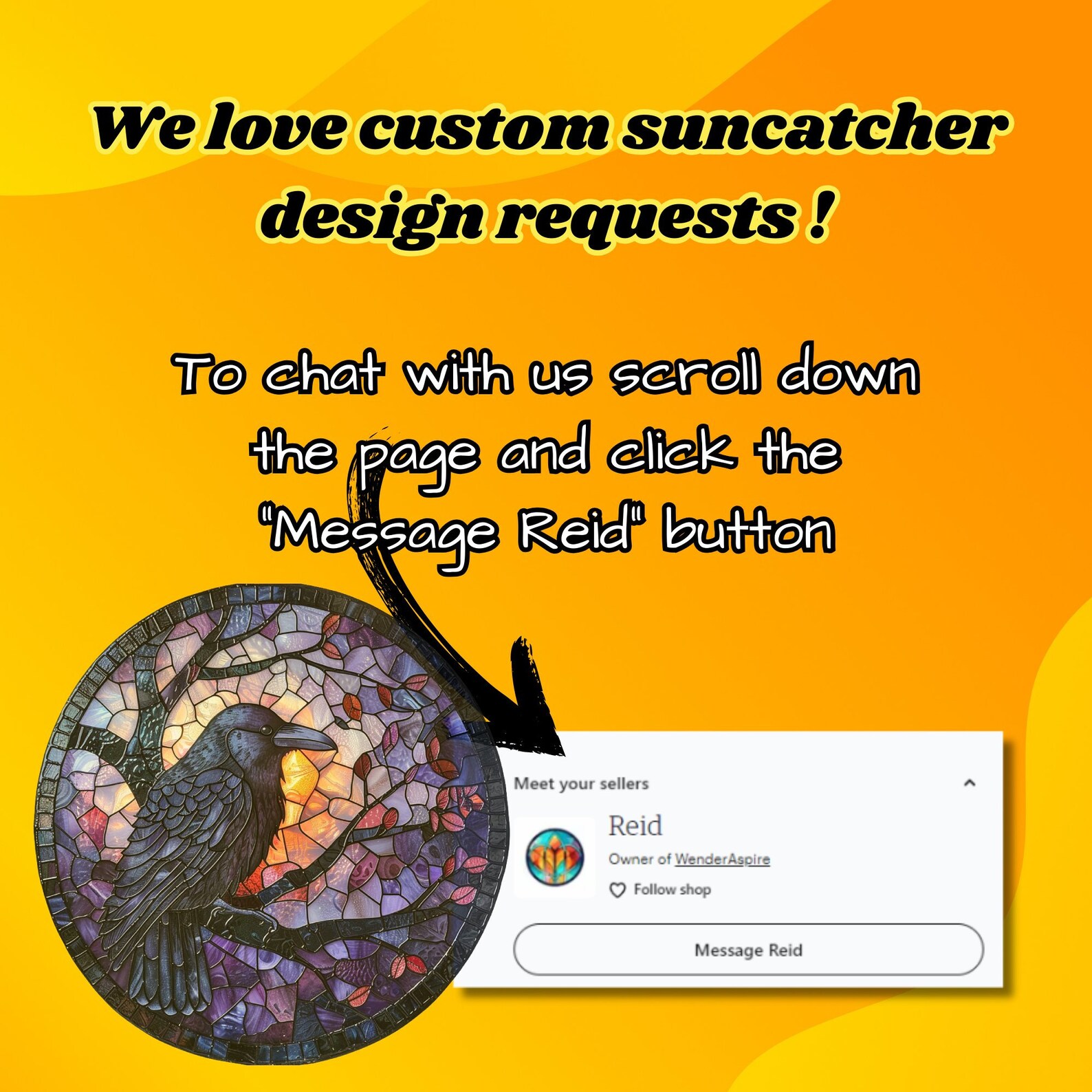 Raven in Tree Suncatcher Window Decor Artful Gift for Mothers Day ...