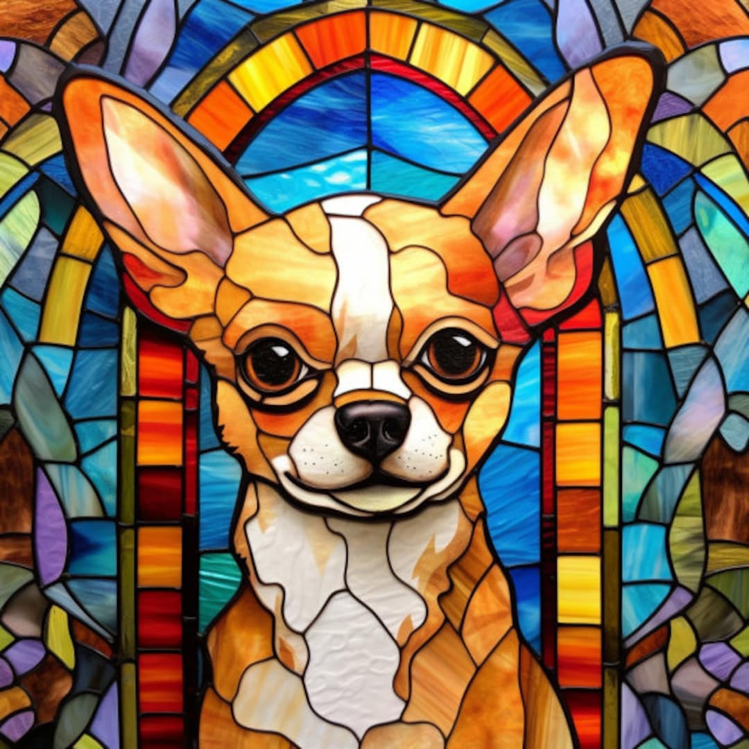 Chihuahua Stained Glass Window Chihuahua Lover Window Film Chihuahua ...