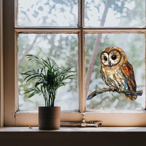 Barred Owl Window Cling Sticker Decal Window Film Gift for Bird Lovers ...