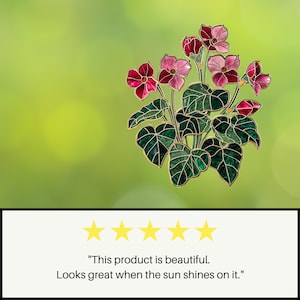 Cyclamen Stained Glass Window Cling Beautiful Flower Window Artwork ...