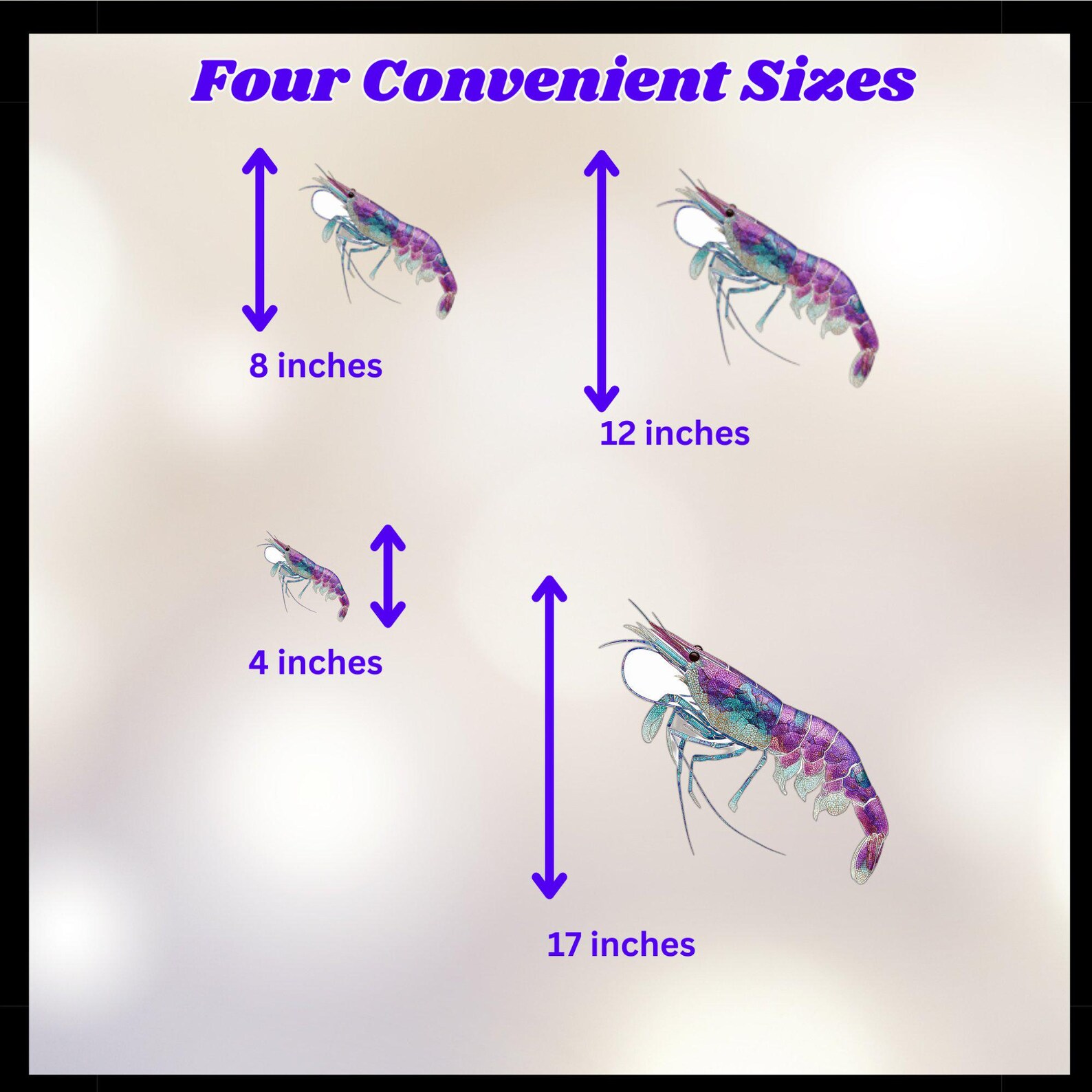 Cleaner Shrimp Window Cling Stained Glass Look Decal Sticker Window ...