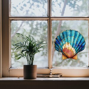 Seashell Assorted Window Cling Stained Glass Look Decal Sticker Window ...