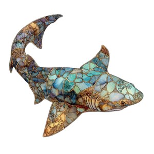 Nurse Shark Window Cling Stained Glass Look Decal Sticker Window Film ...