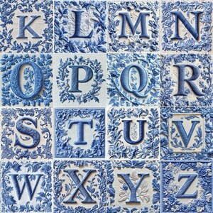 B Letter Monogram Ceramic Art Tile Grandmillennial Style Decor Home Art ...