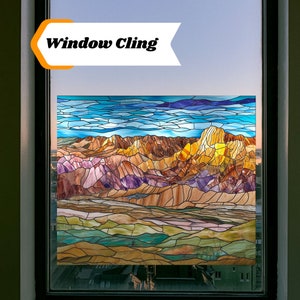 Badlands National Park Stained Glass Window Cling Decal Sticker Vinyl ...