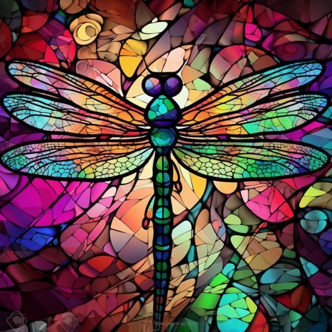 Dragonfly Stained Glass Window Cling - Etsy