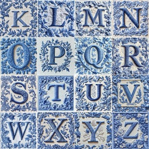 A Letter Monogram Ceramic Art Tile Grandmillennial Style Decor Home Art ...