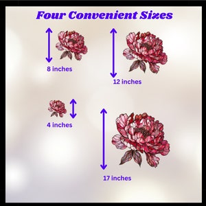 Peony Stained Glass Window Cling Beautiful Flower Window Artwork Window ...