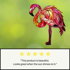 Flamingo Stained Glass Window Cling Decal Sticker Vinyl Window Film ...
