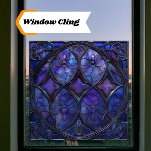 Blueberry Night Stained Glass Window Cling Gothic Decor Sticker Decal ...