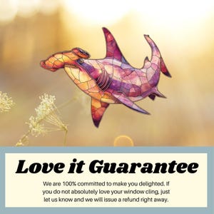 Hammerhead Shark Window Cling Stained Glass Look Decal Sticker Window ...