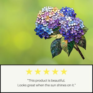 Hydrangea Stained Glass Window Cling Beautiful Flower Window Artwork ...