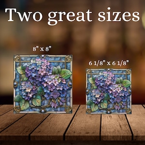 Hydrangea Ceramic Art Tile Art Nouveau Deco Wall Decor Coffee Table ...