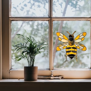Bumblebee Stained Glass Window Cling Decal Sticker Window Film Reusable ...