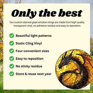 Dragon Stained Glass Window Cling Decal Sticker Window Film Dragoncore ...
