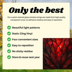 Cardinal Red Stained Glass Window Cling Gothic Decor Sticker Decal ...