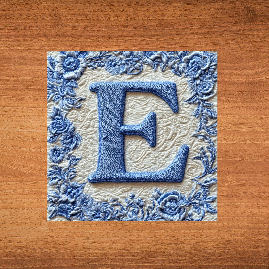 E Letter Monogram Ceramic Art Tile Grandmillennial Style Decor Home Art ...