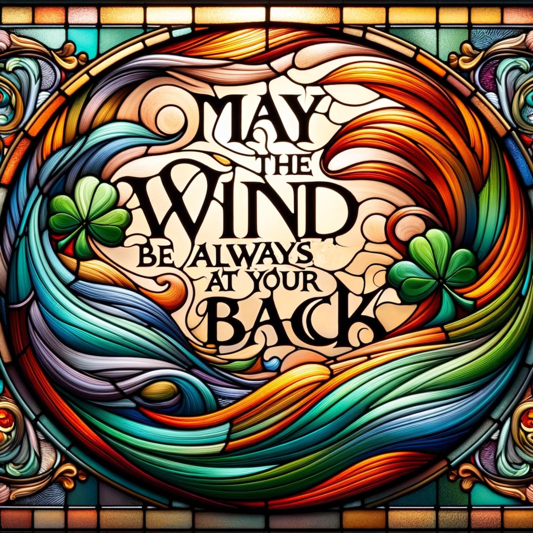 May the Wind Be Always at Your Back Stained Glass Window Cling to Celebrate Saint Patrick's Day ...