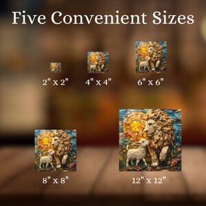 Lion and the Lamb Ceramic Art Tile Decor for Kitchen Bedroom Bookshelf ...