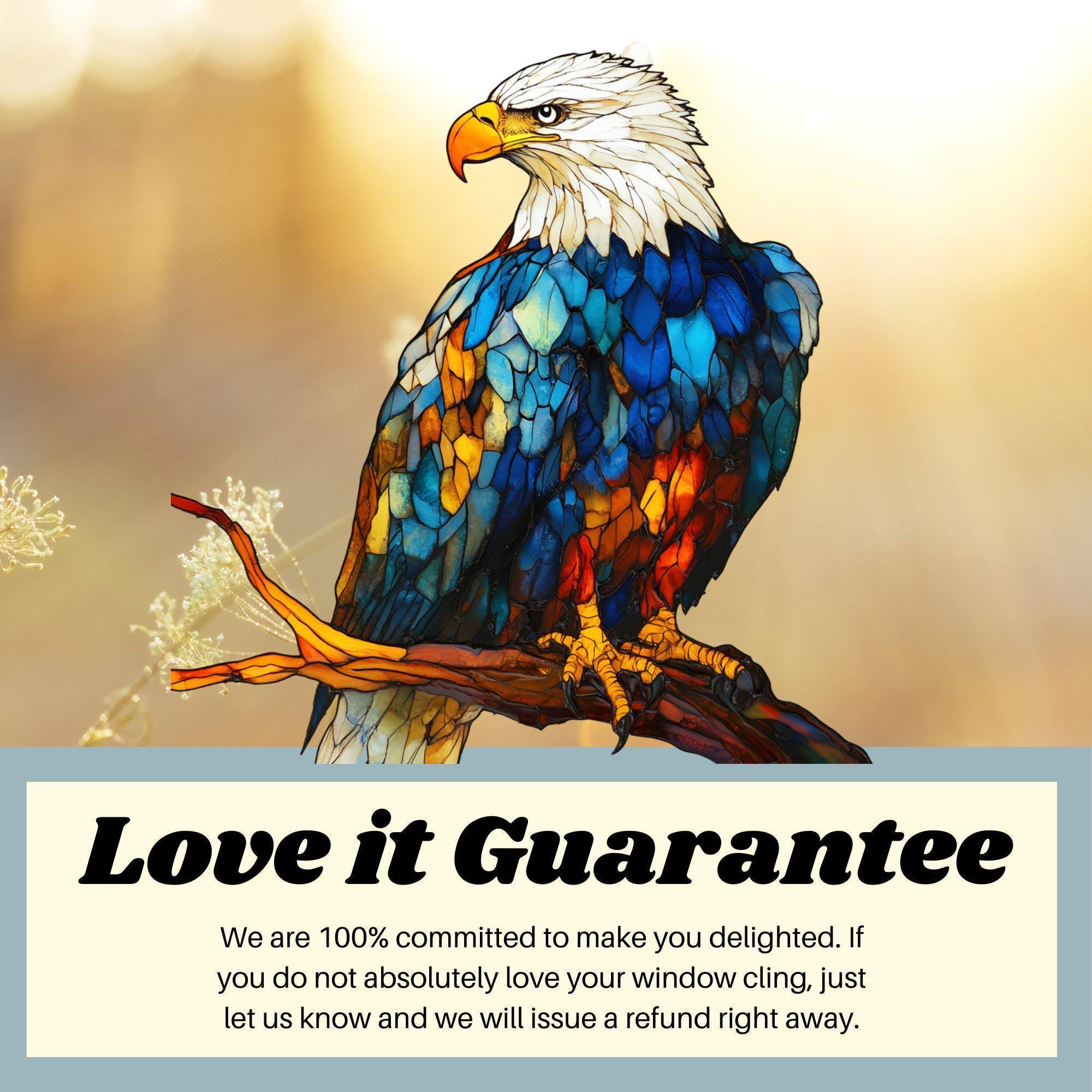 Bald Eagle Window Cling Sticker Decal Window Film Gift for Bird Lovers ...