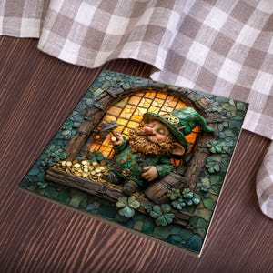 Leprechaun Workshop Ceramic Art Tile Artful Bookshelf Book Nook Wall ...
