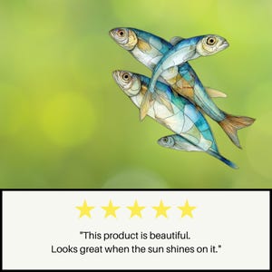Herring Window Cling Stained Glass Look Decal Sticker Window Film No ...