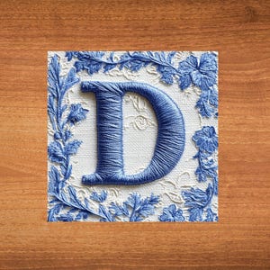 D Letter Monogram Ceramic Art Tile Grandmillennial Style Decor Home Art ...