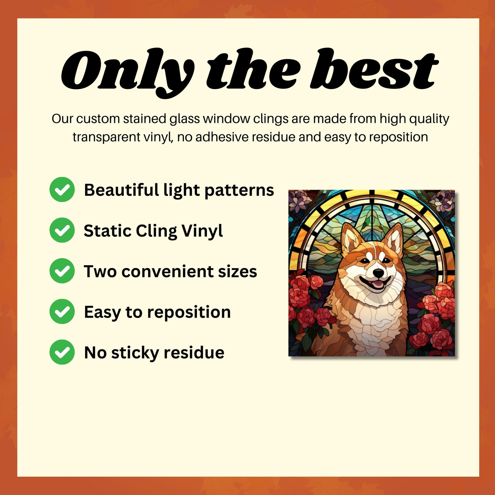 Bernese Mountain Dog Stained Glass Window Cling Easy to Reposition ...