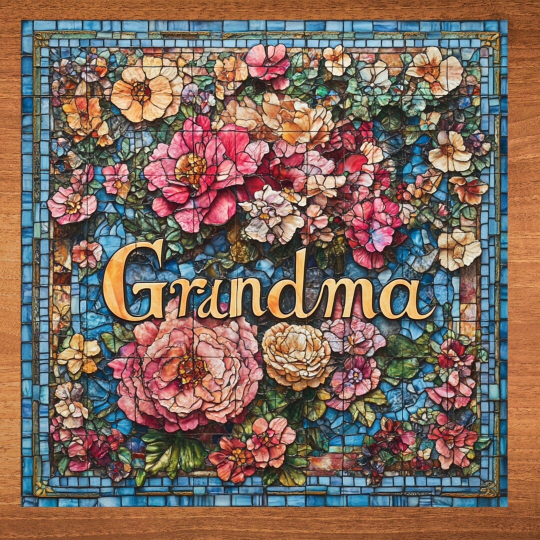 Grandma Gift Floral Ceramic Art Tile Personalized Grandma Gift ...