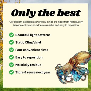 Dumbo Octopus Window Cling Stained Glass Look Decal Sticker Window Film ...