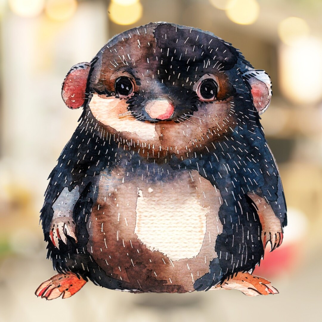 3197 Watercolor Baby Mole Window Decal Sticker Vinyl Window Cling ...