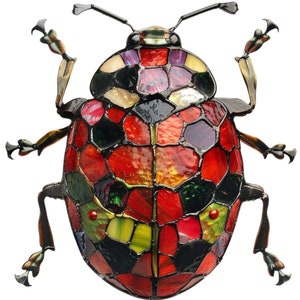 Harlequin Ladybug Stained Glass Window Cling Sticker Decal Vinyl Window ...