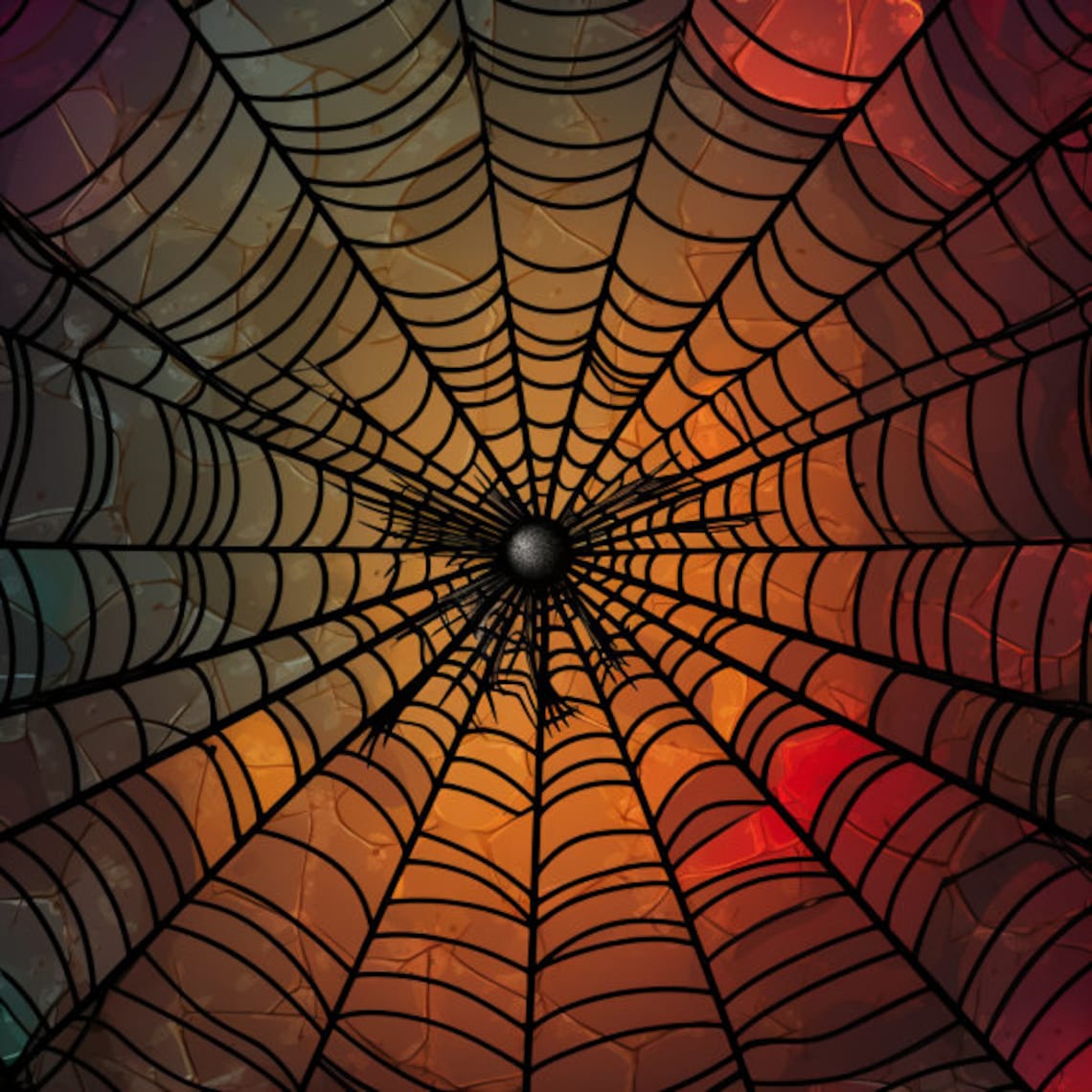 Spider Web Stained Glass Window Spiderweb Window Film Spider - Etsy