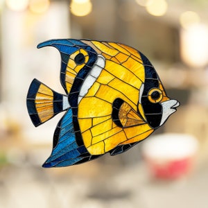 Butterflyfish Stained Glass Window Cling Window Sticker Decal - No ...