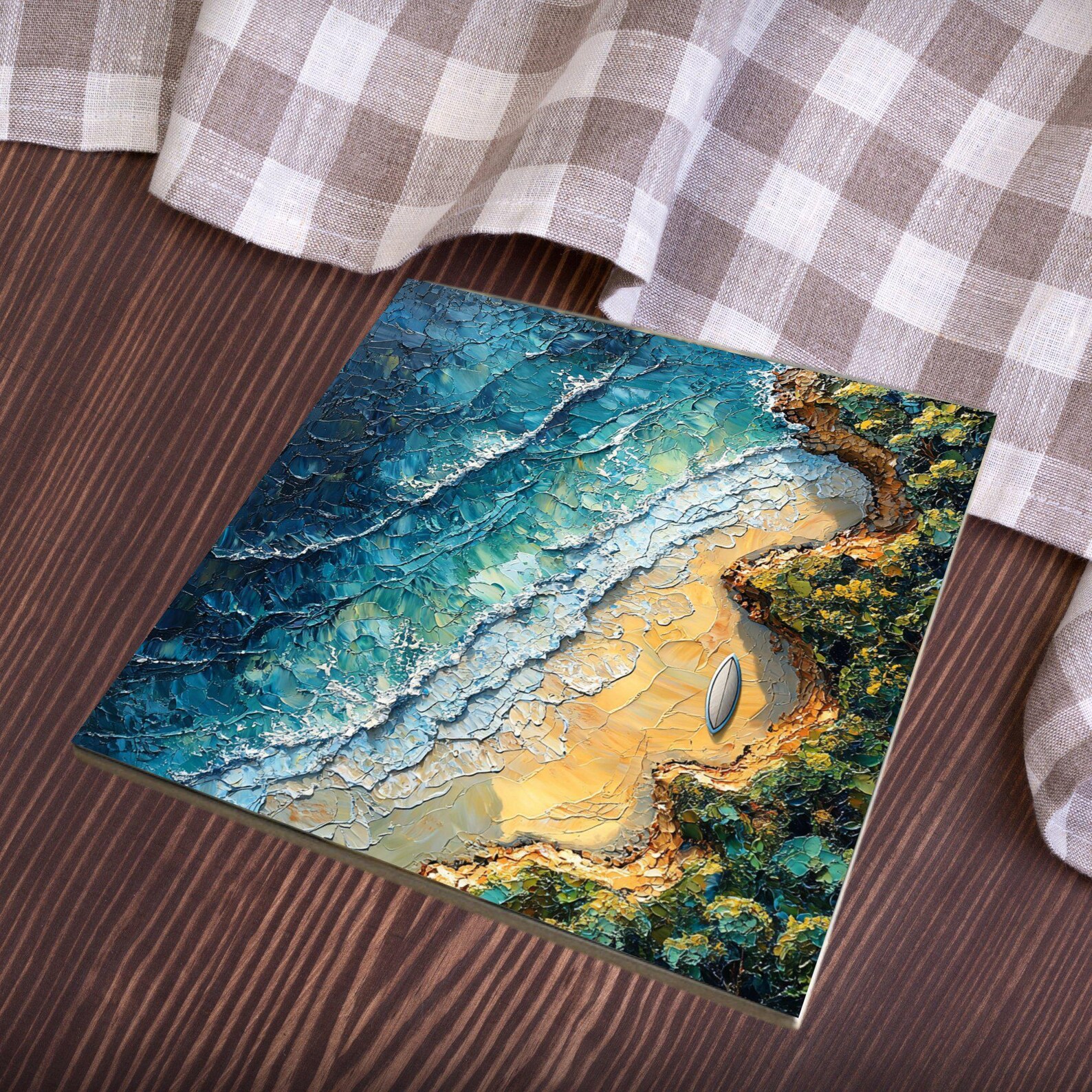 Beach Surfboard Decorative Tile Ceramic Art Tile Wall Decor Bookshelf ...