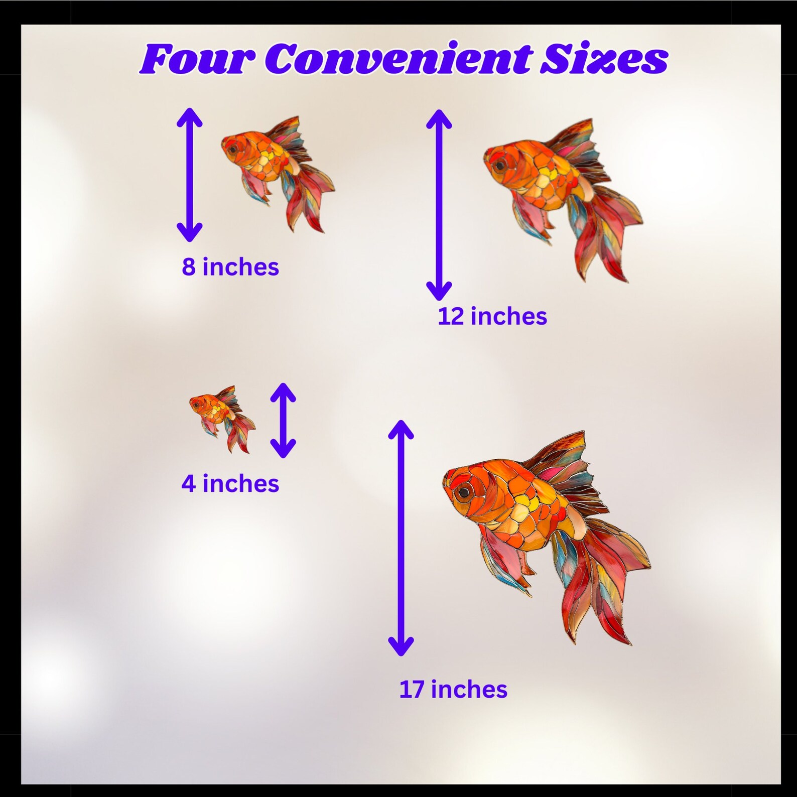 Goldfish Stained Glass Window Cling Window Sticker Decal - No Adhesive ...