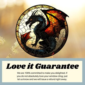 Dragon Stained Glass Window Cling Decal Sticker Window Film Dragoncore ...