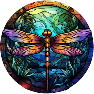 Dragonfly Stained Glass Window Cling - Etsy