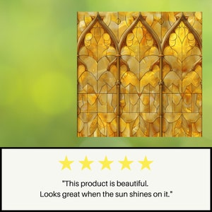 Mimosa Sunshine Stained Glass Window Cling Gothic Decor Sticker Decal ...